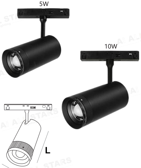 AS-TS20-055-12H - 5W Black Adjustable Magnetic Focus Spot Light (Zigbe ...