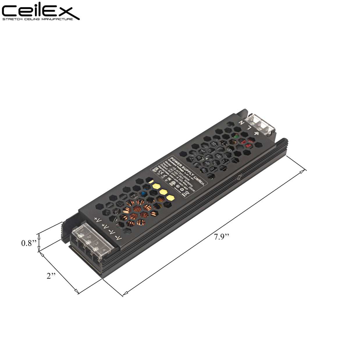 Ceilex LED Driver 24V 200W IP20 ETL Listed, Power Supply AC 100-130V 5 ...