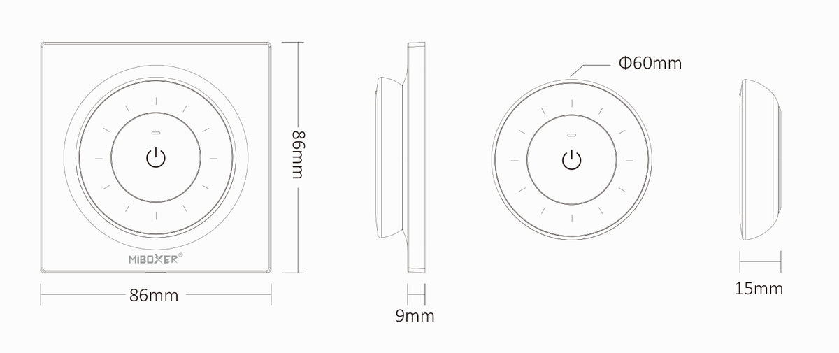 Miboxer K3-W - 1-Zone Rotating Wheel CCT Remote White – CEILEX INC